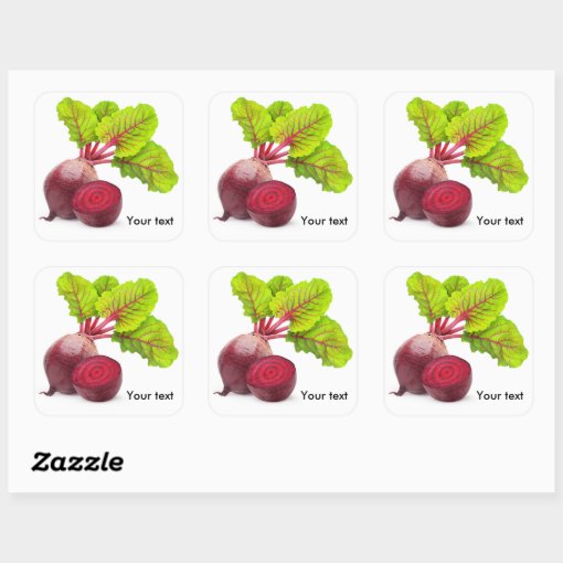 Cut beetroot square sticker | Zazzle