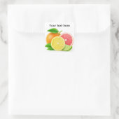 Cut citrus fruits square sticker | Zazzle