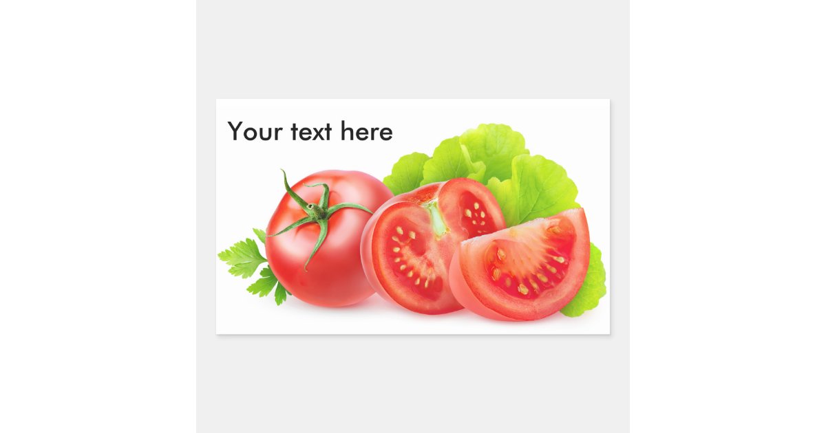 Cut fresh tomatoes rectangular sticker | Zazzle