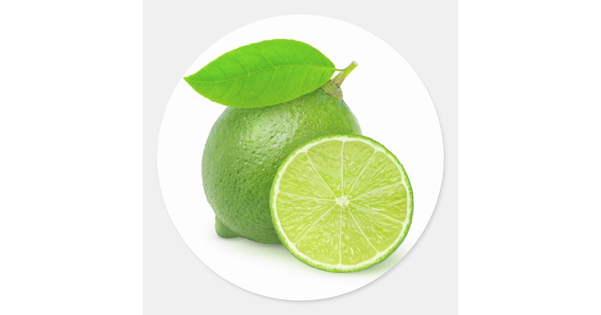 Cut lime classic round sticker | Zazzle
