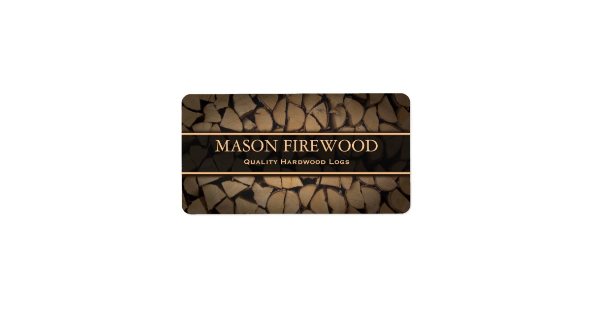 Cut Logs Firewood Supply Address / Product Label | Zazzle