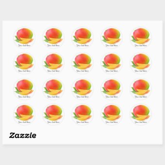 Cut mango classic round sticker | Zazzle