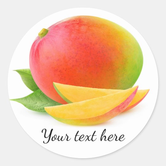 Cut mango classic round sticker | Zazzle.com