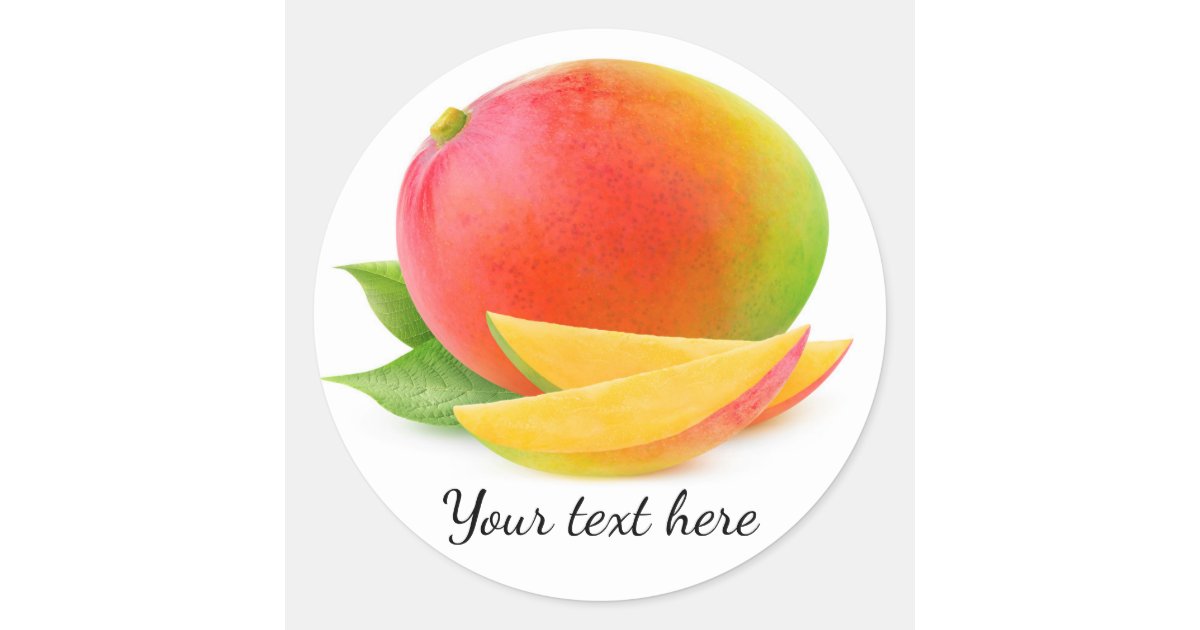 Cut mango classic round sticker | Zazzle