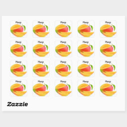 Cut mango square sticker | Zazzle