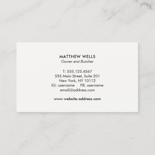 Cut Pig and Cow Butcher Shop Business Card | Zazzle