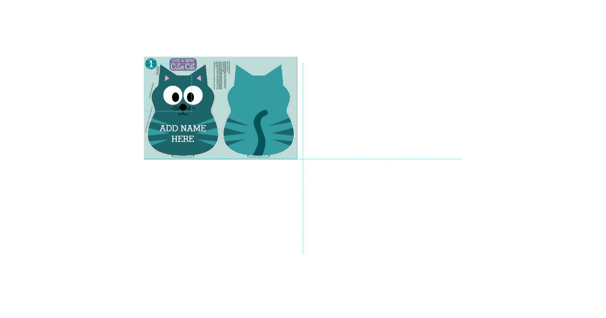 Cut & Sew Cute Cat Stuffed Animal Pattern Fabric | Zazzle