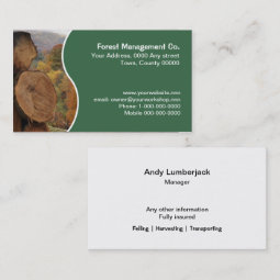 Cut tree trunks business card | Zazzle