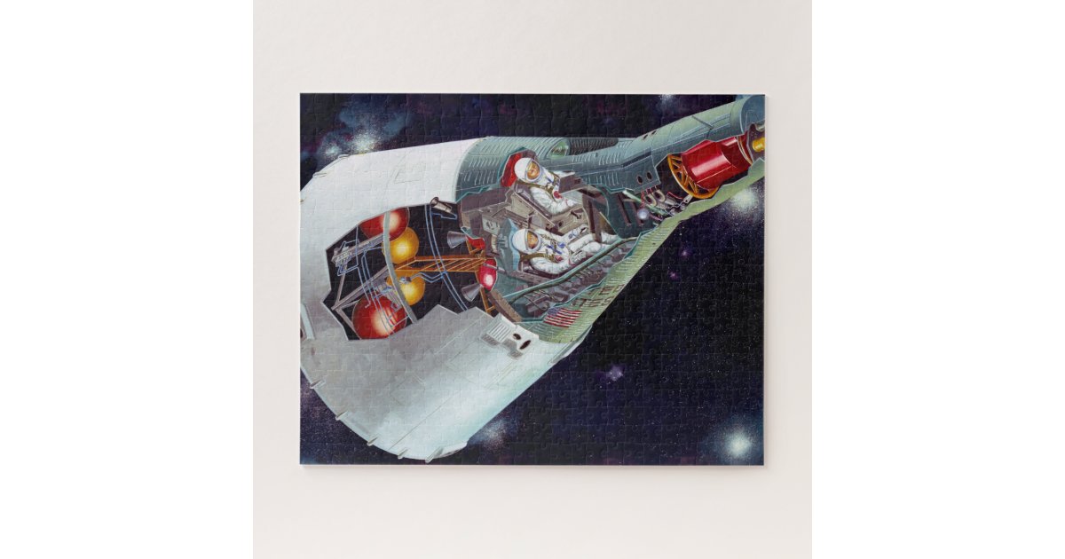 Cutaway A Two-Person Gemini Spacecraft In Flight. Jigsaw Puzzle | Zazzle
