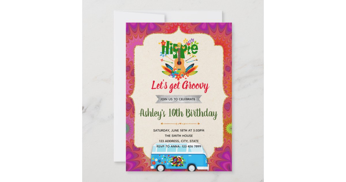 Cute 1960s theme invite | Zazzle