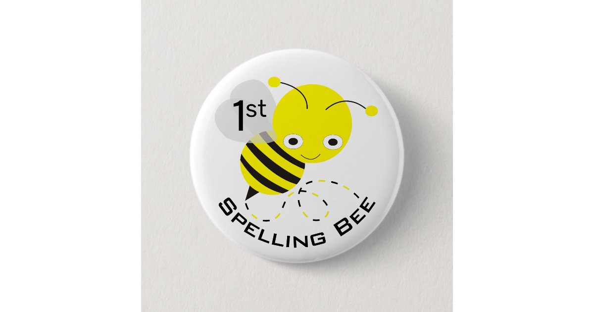 Cute 1st Place Spelling Bee Button for Kids | Zazzle