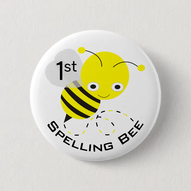 Cute 1st Place Spelling Bee Button for Kids | Zazzle