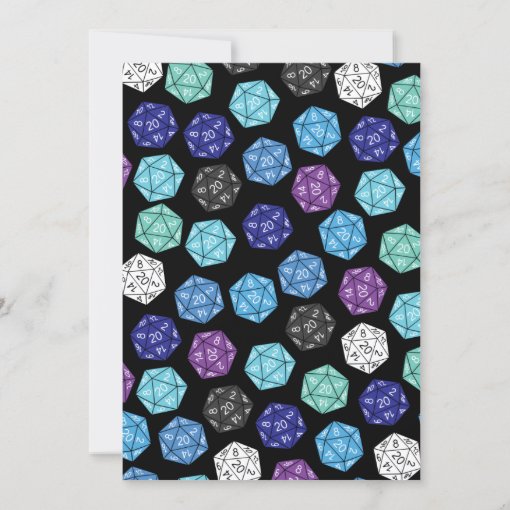 Cute 20 Sided Dice DND Games Kids Birthday Party Invitation | Zazzle