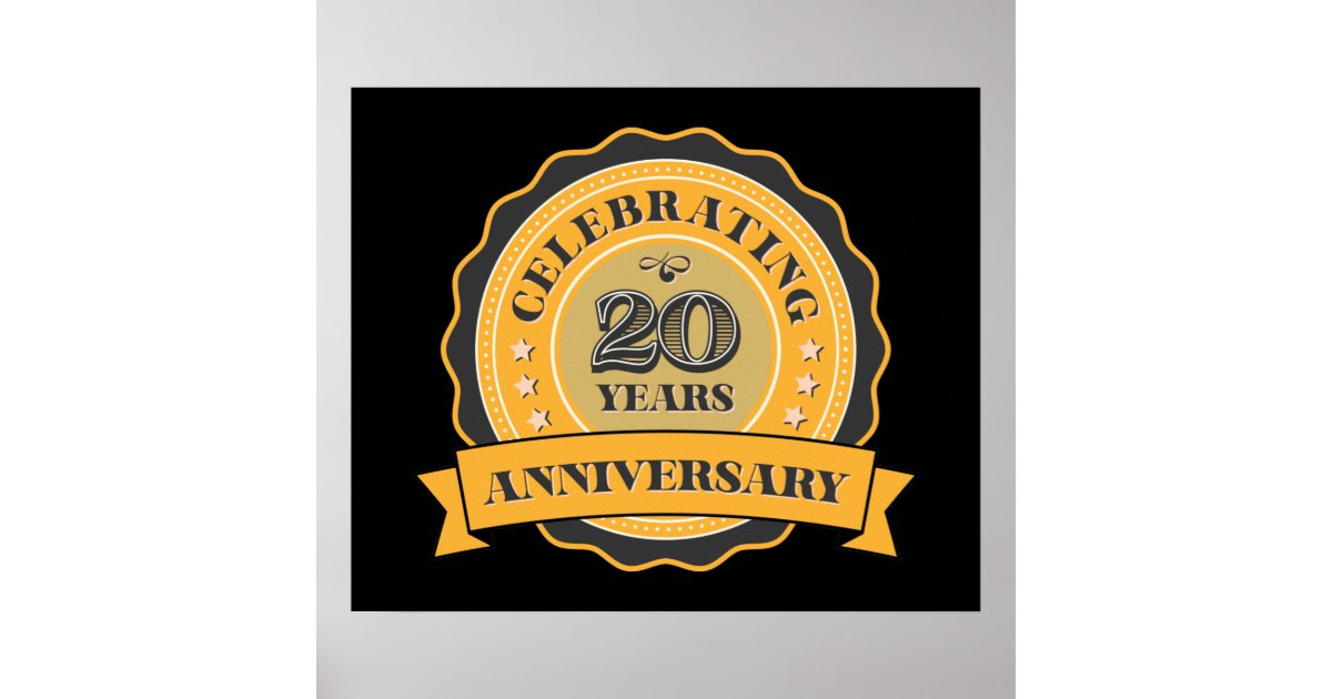 cute 20th year Anniversary Poster | Zazzle