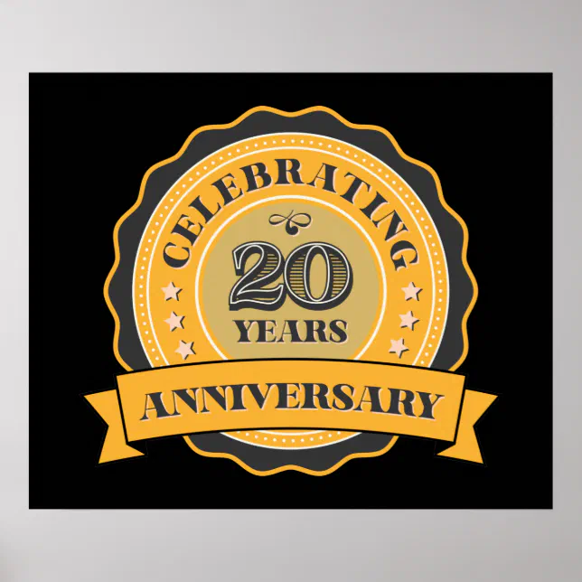 cute 20th year Anniversary Poster | Zazzle