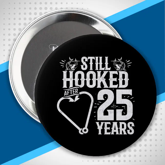 Cute 25th Anniversary Couples Married 25 Years Button | Zazzle