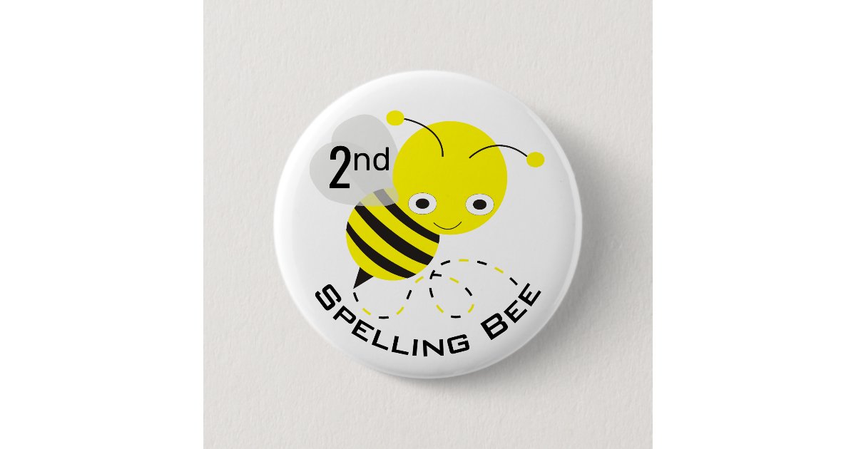 Cute 2nd Place Spelling Bee Button for Kids | Zazzle