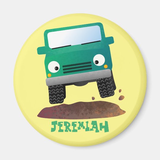 Cute 4X4 offroad vehicle cartoon car Magnet | Zazzle.com