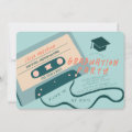 Cute 80's Blue Cassette Tape Music Graduation Invitation | Zazzle