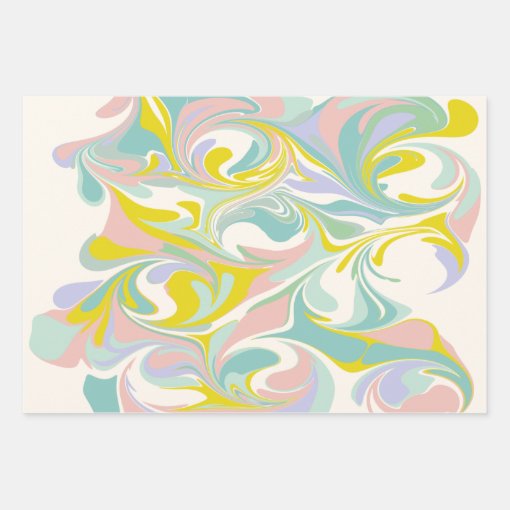 Cute Abstract Marble Swirl in Pastel Colors Wrapping Paper Sheets | Zazzle