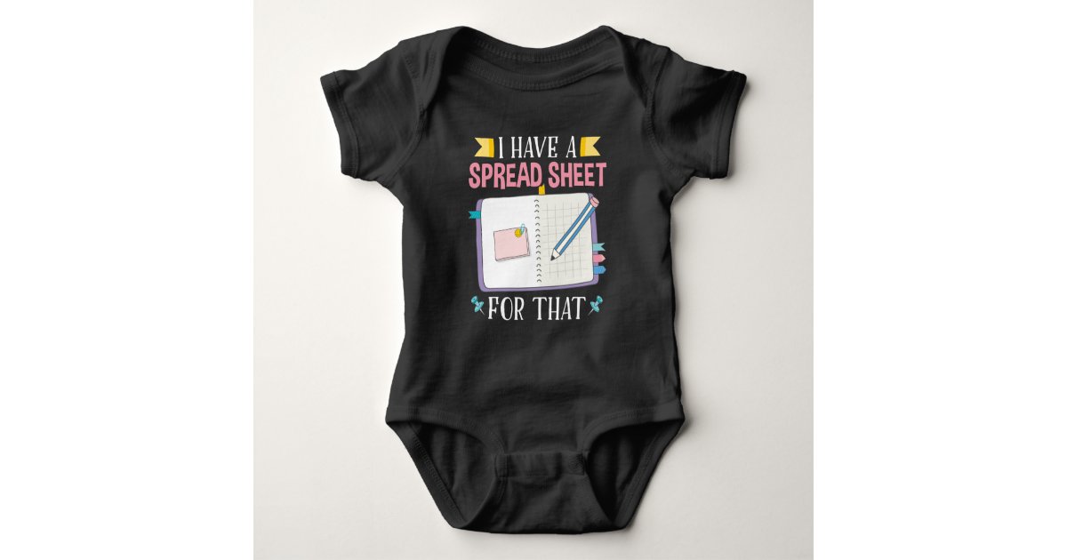 Cute Accounting Student CPA Fun Spreadsheet Baby Bodysuit | Zazzle