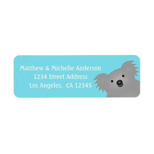 Cute Adorable Australian Cartoon Koala Bear Blue Label | Zazzle.com