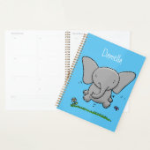 Cute adorable baby elephant cartoon illustration planner | Zazzle