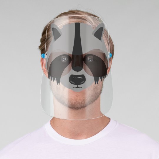 Cute Adorable Black Gray Raccoon Animal Safety Face Shield | Zazzle.com