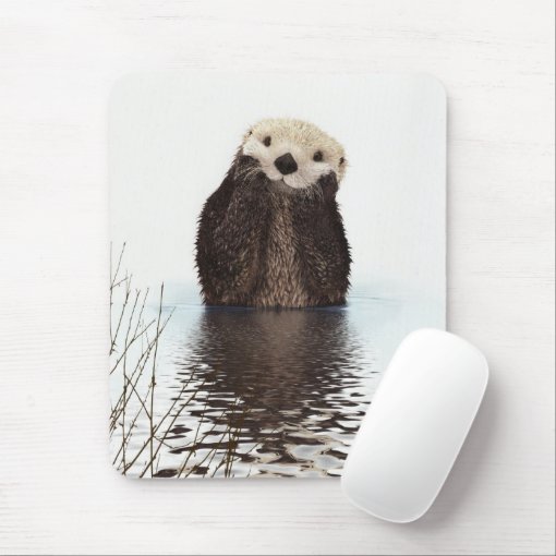 Cute Adorable Fluffy Otter Animal Mouse Pad | Zazzle