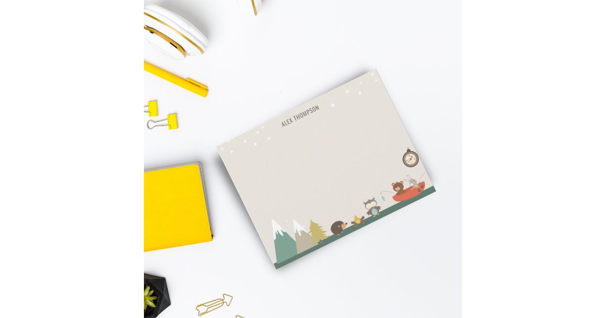 Cute Adventure Woodland Kids Stationery Note Card | Zazzle