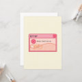 Cute aesthetic pastel pink card (error message) | Zazzle