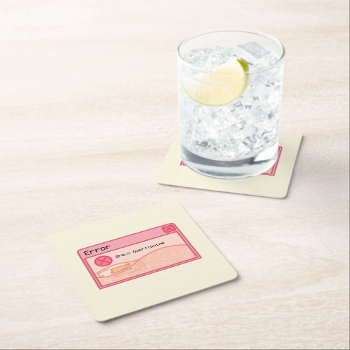 Cute aesthetic pastel pink coaster (error message) | Zazzle