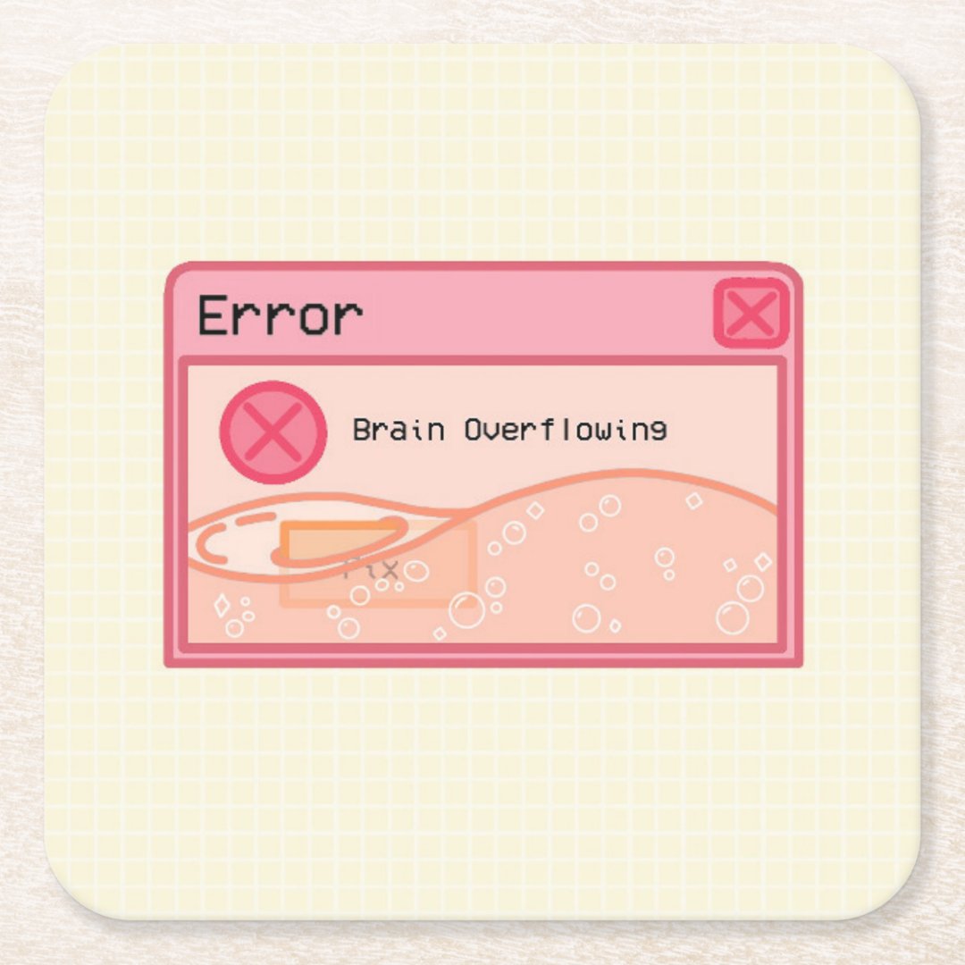 Cute aesthetic pastel pink coaster (error message) | Zazzle