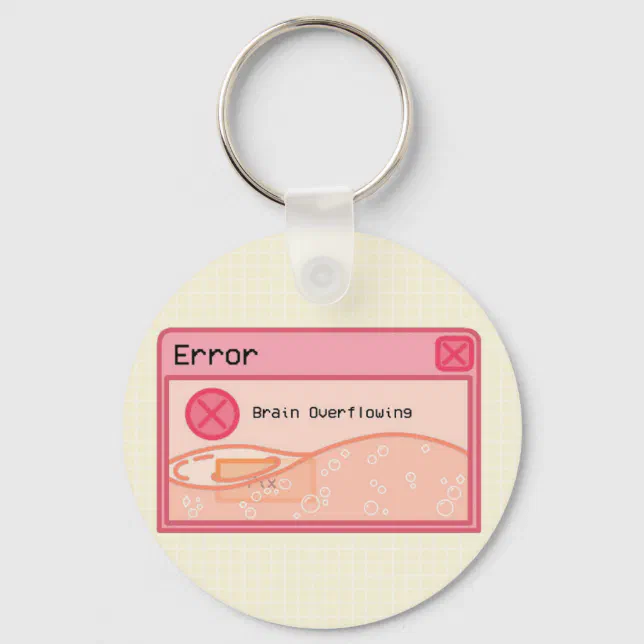 Cute aesthetic pastel pink keychain (error message | Zazzle