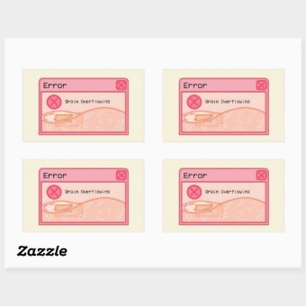 Cute aesthetic pastel pink sticker (error message) | Zazzle