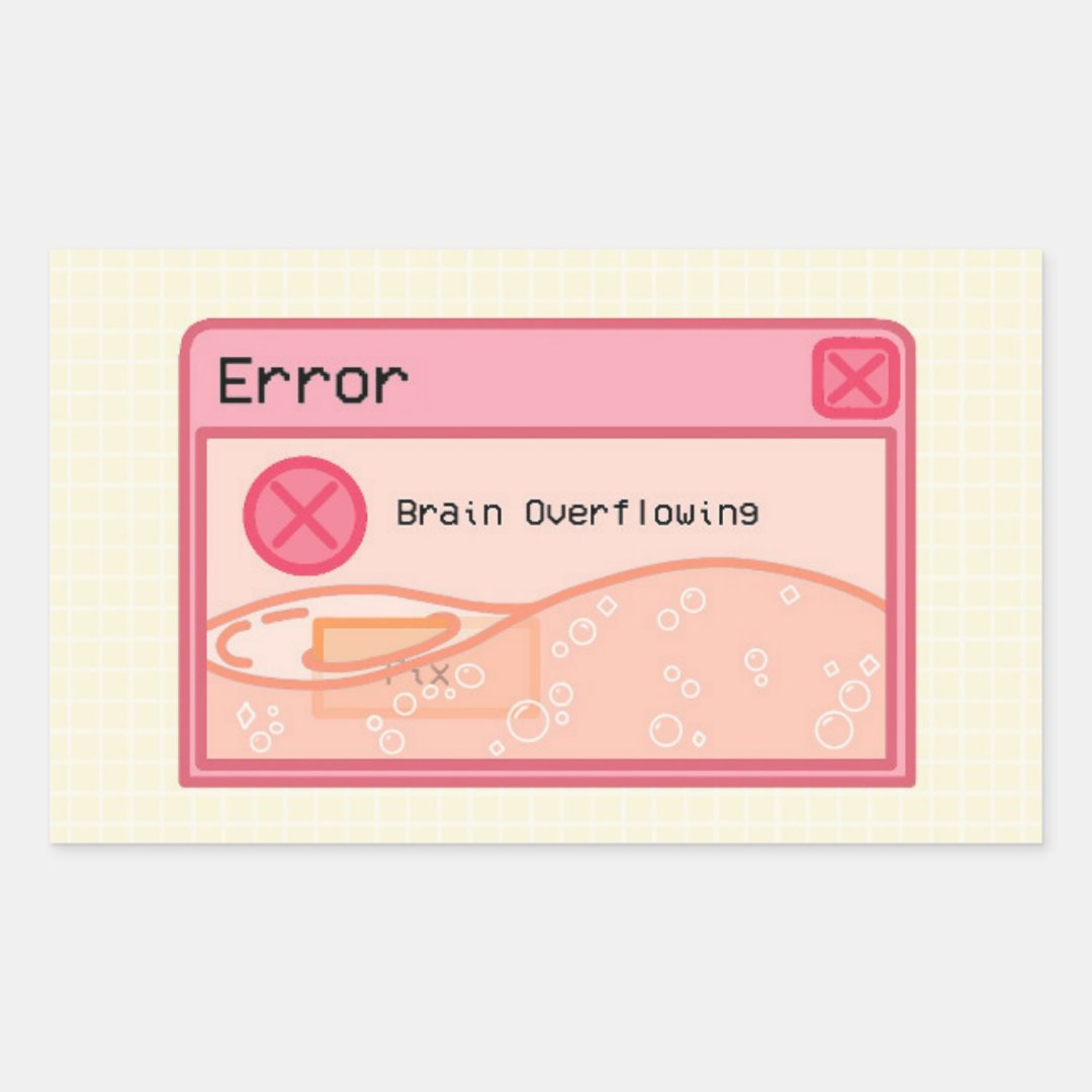 Cute aesthetic pastel pink sticker (error message) | Zazzle
