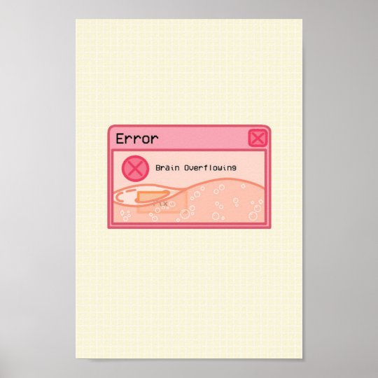 Cute aesthetic pink pastel poster (error message) | Zazzle.com
