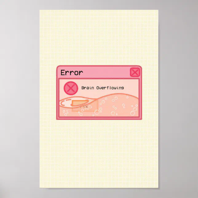 Cute aesthetic pink pastel poster (error message) | Zazzle