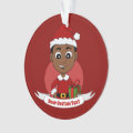 Cute African American Christmas boy cartoon Ornament | Zazzle