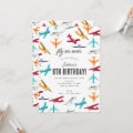 Cute Airplane Kids Birthday Party Fly on Over Invitation | Zazzle
