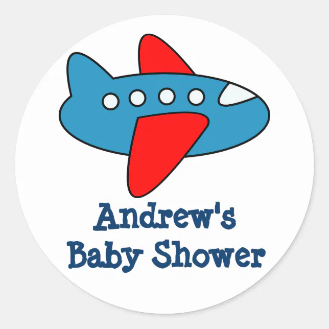 Cute airplane stickers for baby shower party | Zazzle