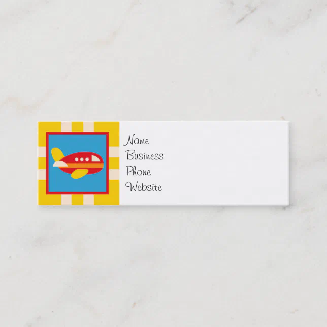 Cute Airplane Transportation Theme Kids Gifts Mini Business Card | Zazzle