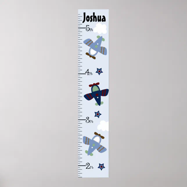Cute Airplanes Growth Chart Keep at 8x44! | Zazzle