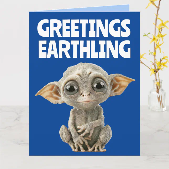 CUTE ALIEN FUNNY BIRTHDAY GREETING CARDS | Zazzle