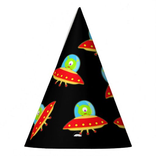 Cute Aliens UFO Birthday Party Party Hat | Zazzle