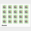 Cute alligator book lovers add text square sticker | Zazzle