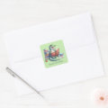 Cute alligator book lovers add text square sticker | Zazzle