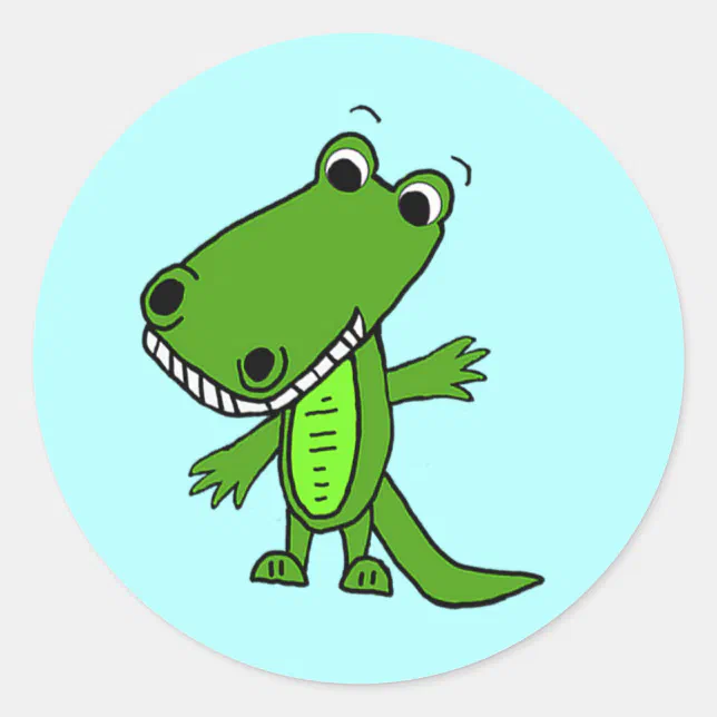 Cute Alligator Cartoon Stickers | Zazzle