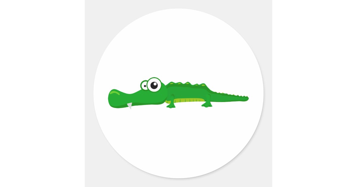 Cute alligator classic round sticker | Zazzle