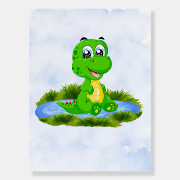 Cute Alligator in Pond Baby Shower Welcome Sign | Zazzle